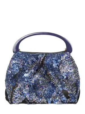 Dries Van Noten Embellished Handbag With Top Handle - Blue