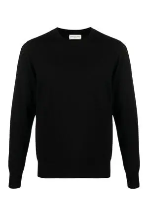 Dries Van Noten Round Neck Long Sleeve Sweater - Black
