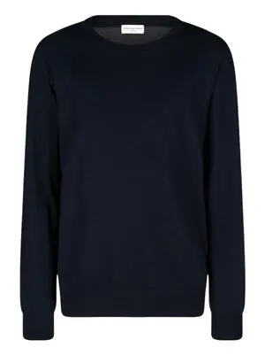 Dries Van Noten Dries Van Noten Round Neck Long Sleeve Sweater Navy Blue