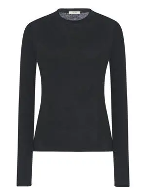 THE ROW Inverness Long Sleeve Crewneck T-shirt - Black