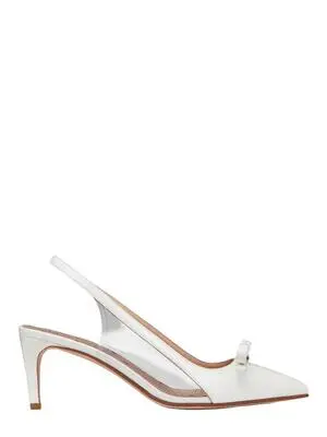 Red Valentino Patent Leather And Transparent Polymer Slingback Heels - White