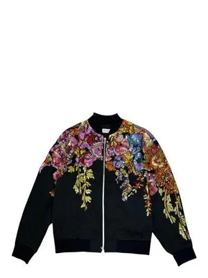 Dries Van Noten Sequin Embellished Bomber Jacket - Black