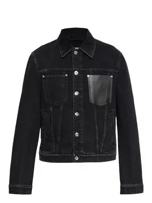 LANVIN Logo Embossed Denim Jacket - Black