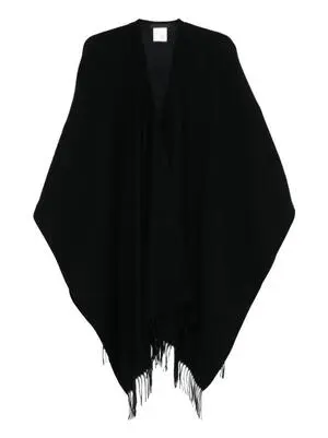 VALENTINO Valentino Open Front Cape With Fringe And V-Neck