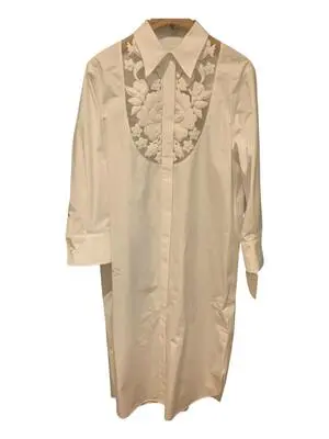 VALENTINO Valentino Long-Sleeved Shirt Dress With Floral Applique