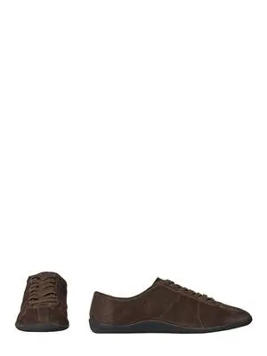 THE ROW Clement Suede Lace-up Sneakers - Medium Brown