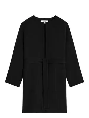 Celine Bathrobe Coat In Double Face Cashmere - Black