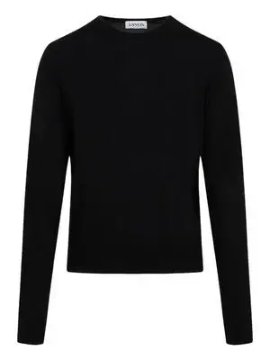 LANVIN Long Sleeved Ribbed-knit Top - Black