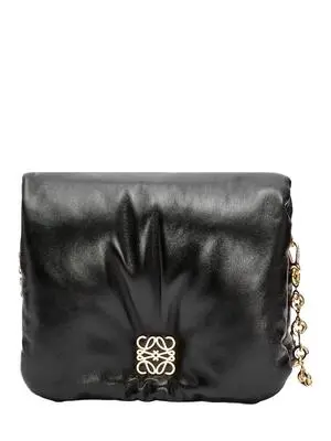 Loewe Goya Puffer Chained Shoulder Bag - Black