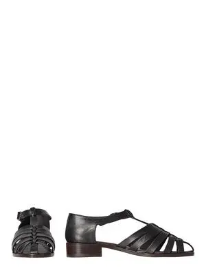 THE ROW The Row Phoebe Fisherman Sandals Black