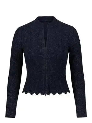 Alaïa Long-sleeved Knitwear With Scalloped Hem - Black