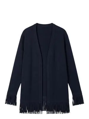 Alaïa Long Cardigan With Tassel Detail - Black