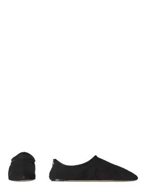 THE ROW Stellene Slipper In Ultrasoft Goatskin Suede - Black