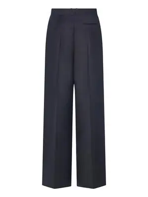 THE ROW The Row Daniela Pleated Wool Twill Wide Leg Pants Dark Navy