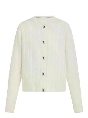 FERRAGAMO Cable-knit Cropped Cardigan - Neutrals