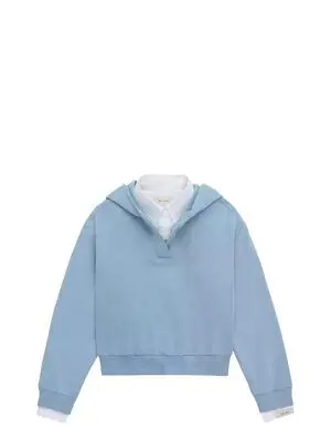 WE-AR4 WE-AR4 Layered Hoodie With V-Neck Collar