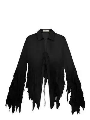Blumarine Asymmetric Ruffled Shirt - Black