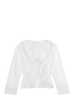 The Great. Harper Lace-trimmed Shirt - White