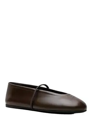 Miu Miu Logo-embossed Ballet Flats - Brown