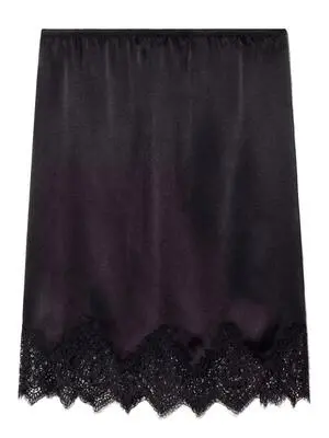 NILI LOTAN Thea Lace-trim Mini Skirt - Black
