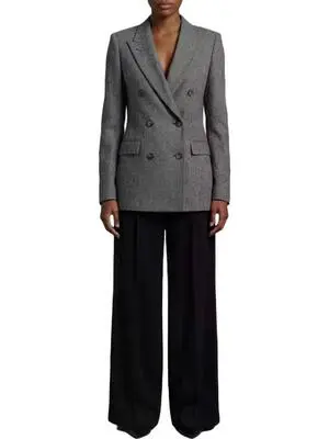 Tagliatore Paris Herringbone Pattern Double-breasted Blazer - Grey