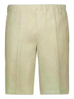 PIACENZA CASHMERE 1733 Elasticated Waistband Linen Shorts - Neutrals