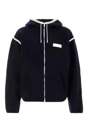 Givenchy Piped Wool Jacket With Drawstring Hood - Blue