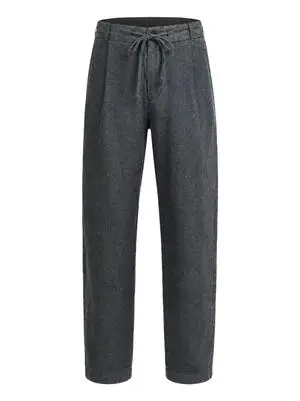HANNES ROETHER Hannes Roether Drawstring Waist Linen Trousers