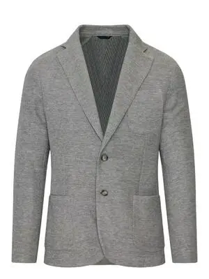 PATRICK ASSARAF Single-breasted Patch-pocket Blazer - Grey