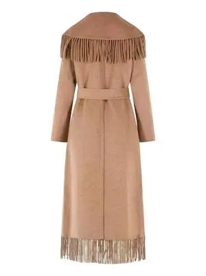 Simkhai Fringe-trimmed Belted Coat - Neutrals