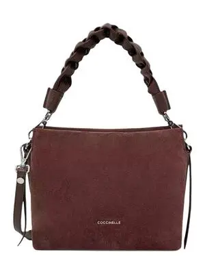 COCCINELLE Small Braided-handle Suede Tote Bag - Brown