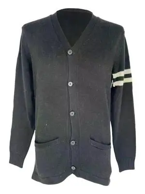 RALPH LAUREN Ralph Lauren Vintage Rugby Solid Arm-Stripe Cotton Cardigan