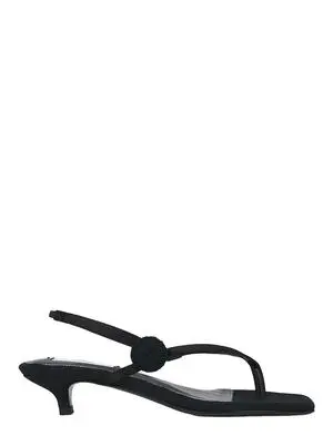 TOTEME Slingback Satin Heeled Flip Flop - Black