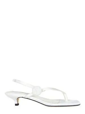 TOTEME Slingback Satin Heeled Flip Flop - Ecru