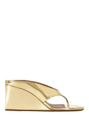 Alaïa Metallic Wedge Thong Mule - Platine