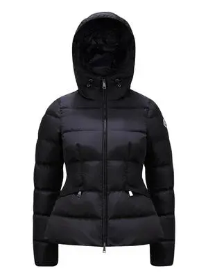 Moncler Avocette Down Jacket With Hood And Logo Buckle - Midnight Blue