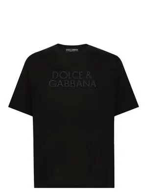 Dolce & Gabbana Dolce Gabbana Logo Printed Crewneck T-shirt - Black