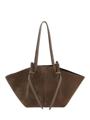 Yuzefi Large Logo Detailed Shoulder Bag - Chocolate