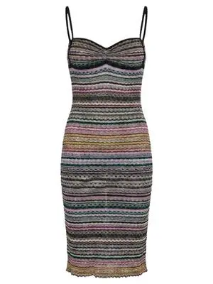 Missoni Sleeveless Striped Knit Dress - Gray