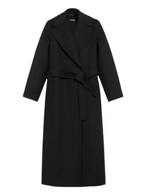 Max Mara Long Sleeved Belted Coat - Black
