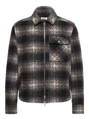 Moncler Checked Zip-up Shirt - Dark Gray