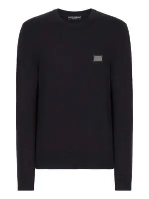 Dolce & Gabbana Dg Essentials Crewneck Knitted Jumper - Black