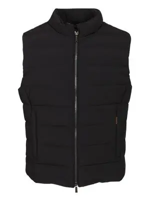 MOORER Zip-up Quilted Vest - Blue