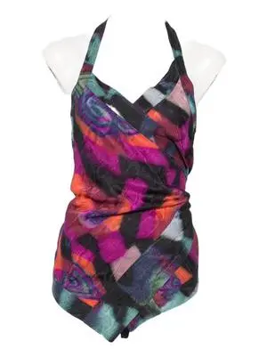 Dries Van Noten Sleeveless All-over Pattern Halter Neck Top - Multicolor