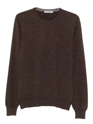 D'ANIELLO Crew-neck Long-sleeve Knit - Dark Brown