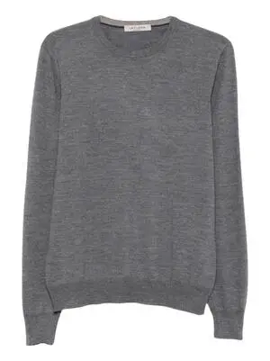 D'ANIELLO Crew Neck Long Sleeve Knit - Gray