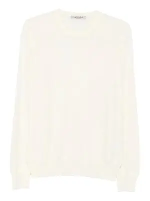 D'ANIELLO Fine-knit Long-sleeve Pullover - White