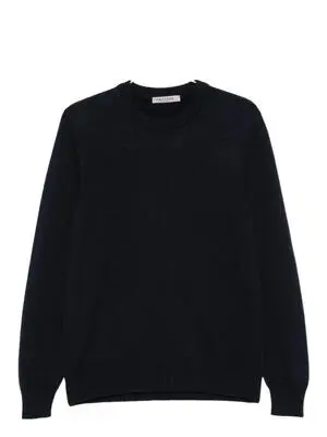 D'ANIELLO Crew Neck Long Sleeve Sweater - Navy Blue
