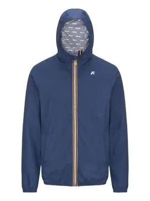 K-WAY Logo Printed Hooded Zip Jacket - Blue