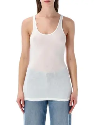 JAMES PERSE Slim Fit Stretch-cotton Tank Top With Thin Straps - White